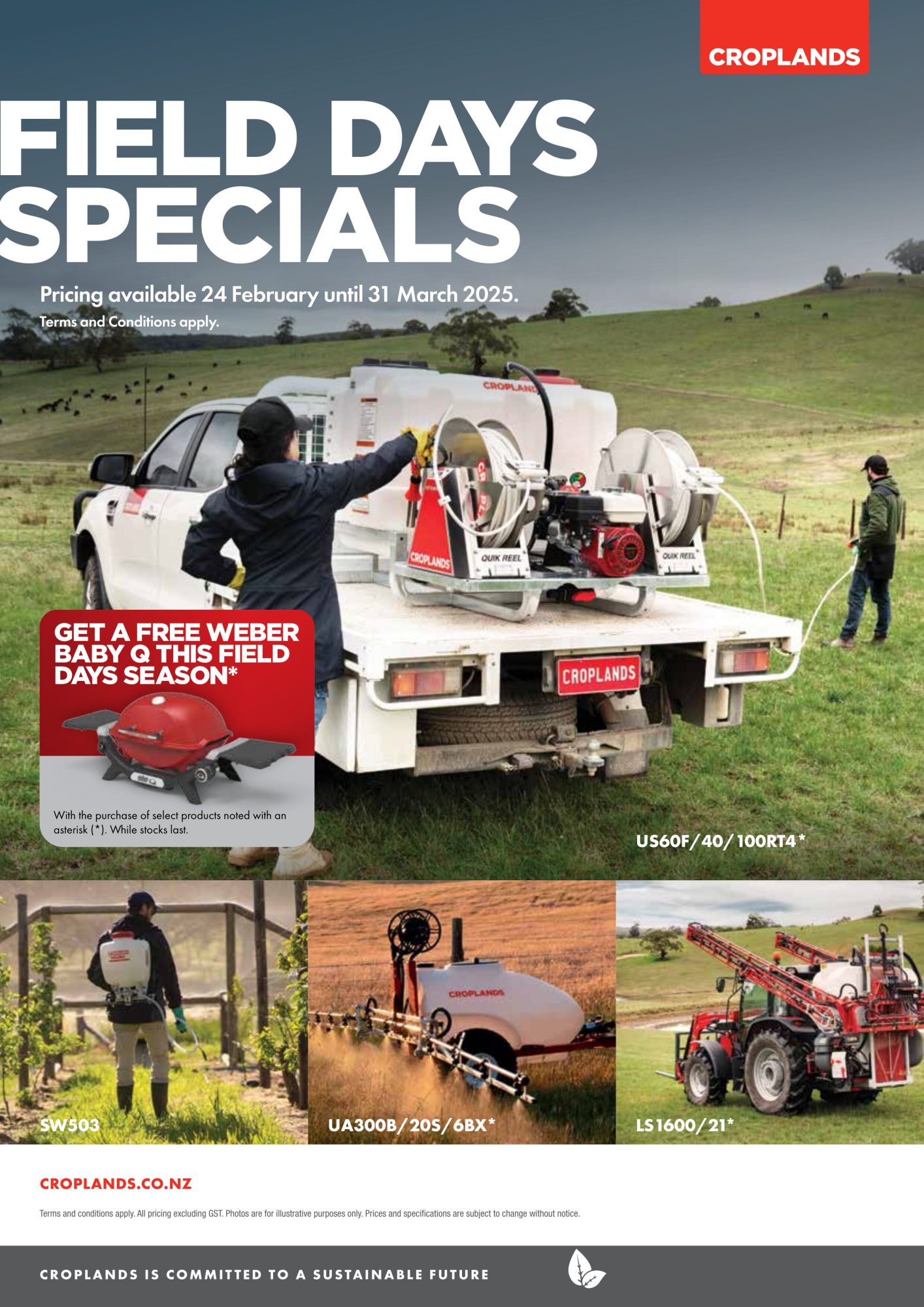 300L Croplands TrailPak Sprayer with Motorised Honda Pump • Croplands ...