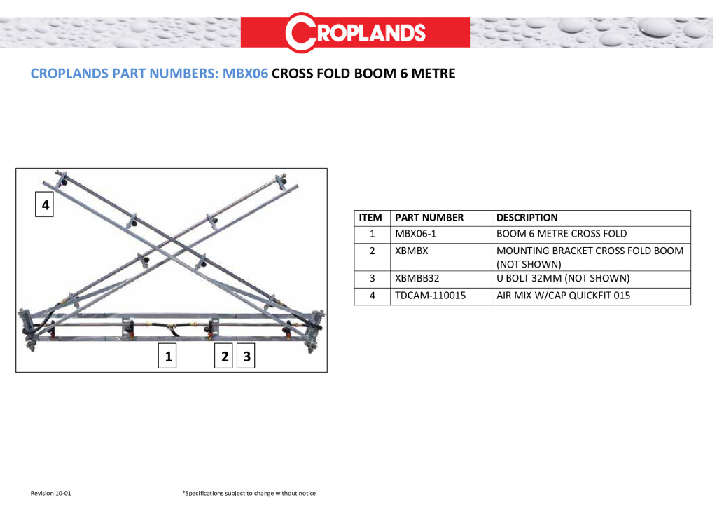 6 metre Galvanised Boom • Croplands Spray Shop